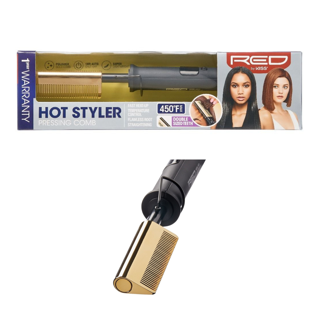 RED DOUBLE SIDE TEETH HOT COMB – Orange Beauty