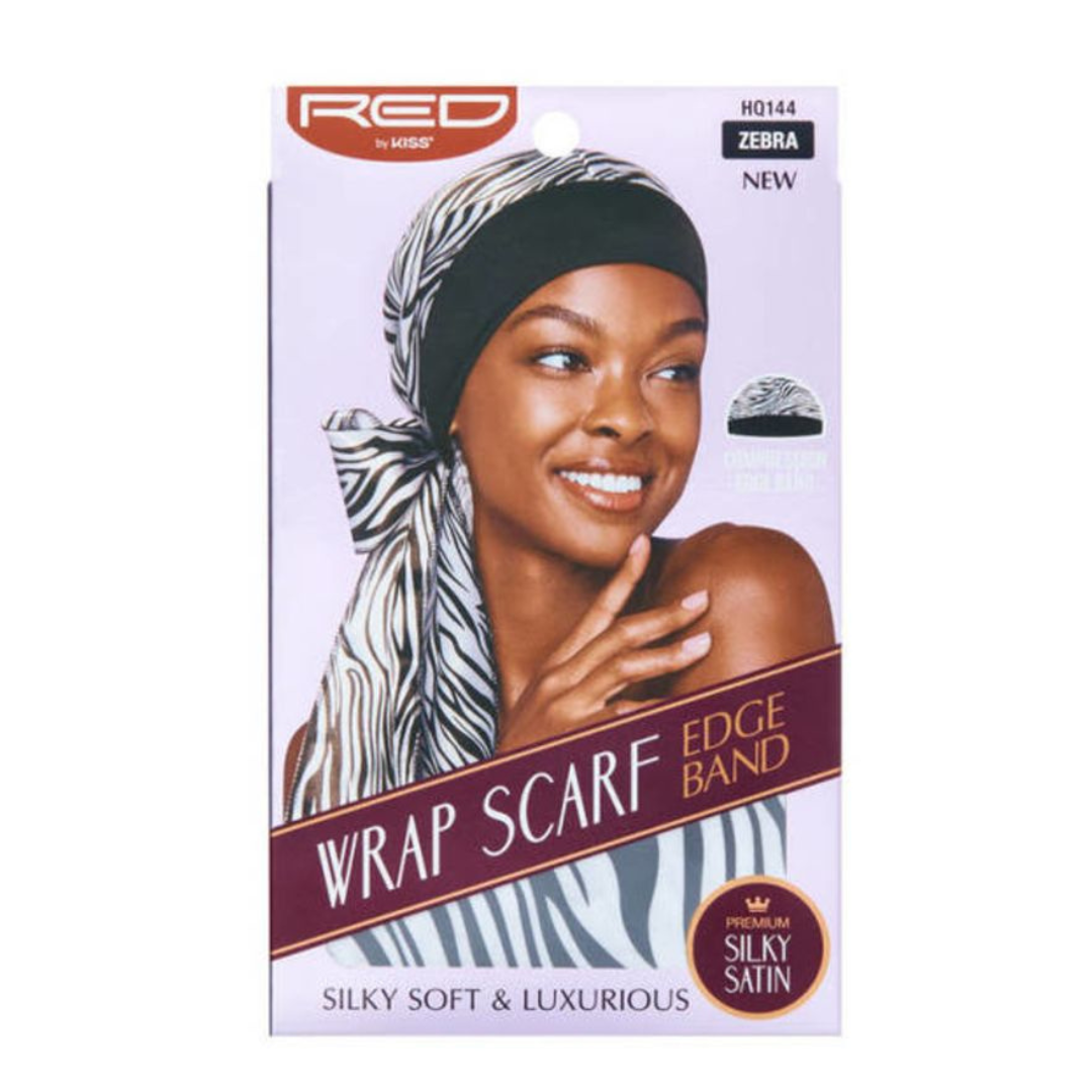 RED EDGE BAND WRAP SCARF ZEBRA – Orange Beauty